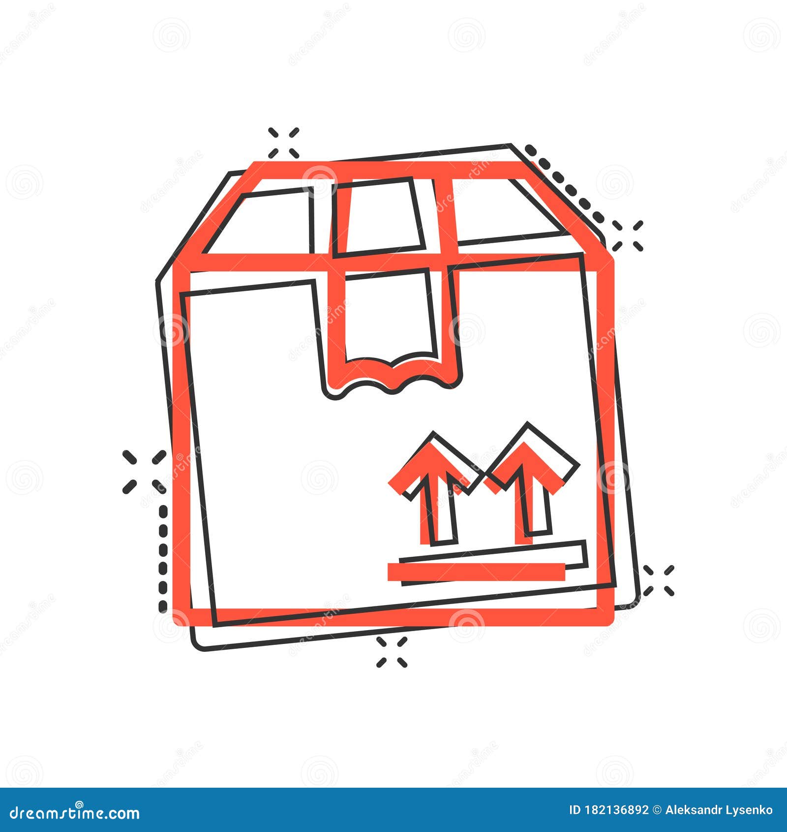 Shipping Box Icon in Comic Style. Container Cartoon Vector Illustration ...