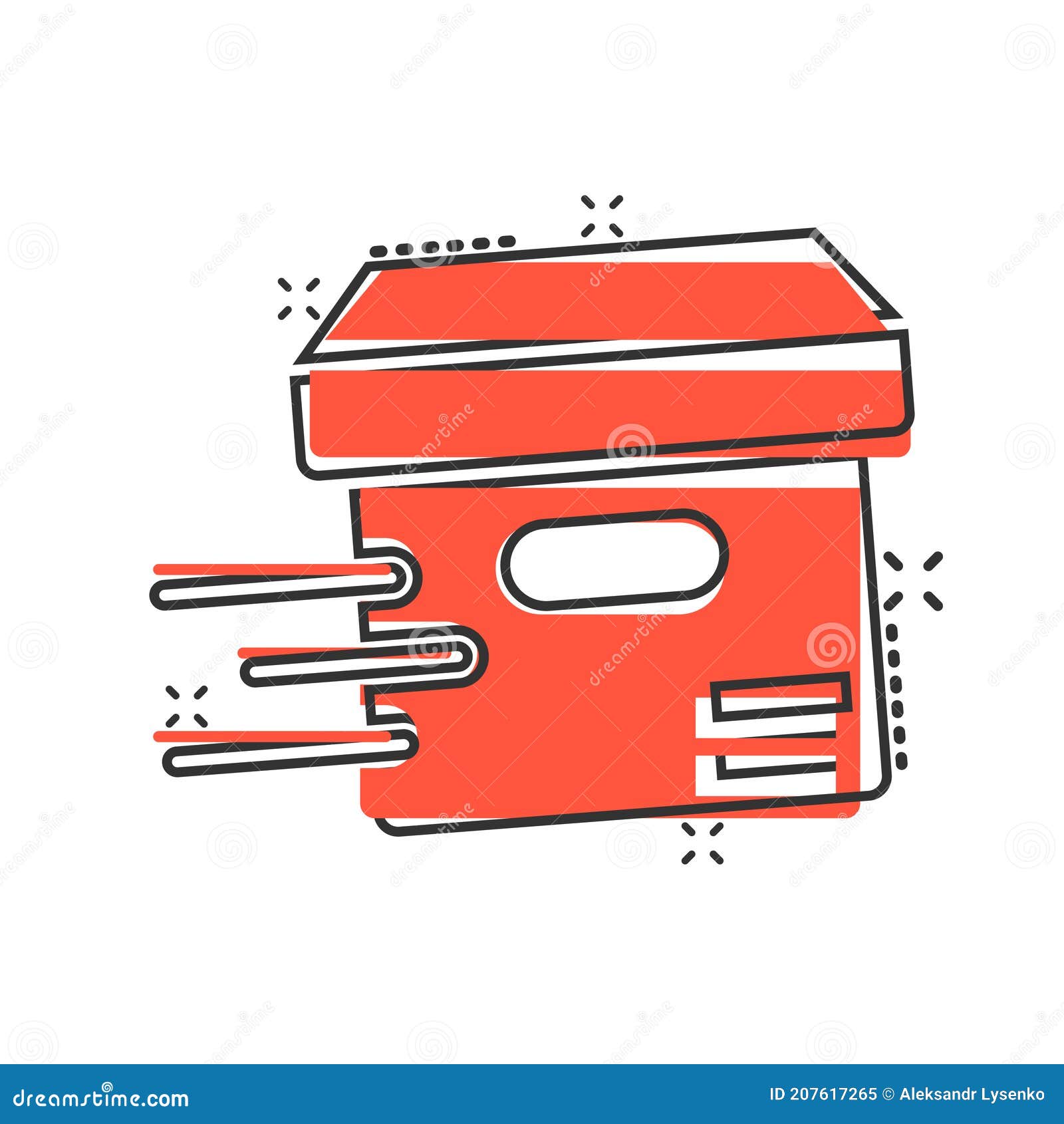 Shipping Box Icon in Comic Style. Container Cartoon Vector Illustration ...