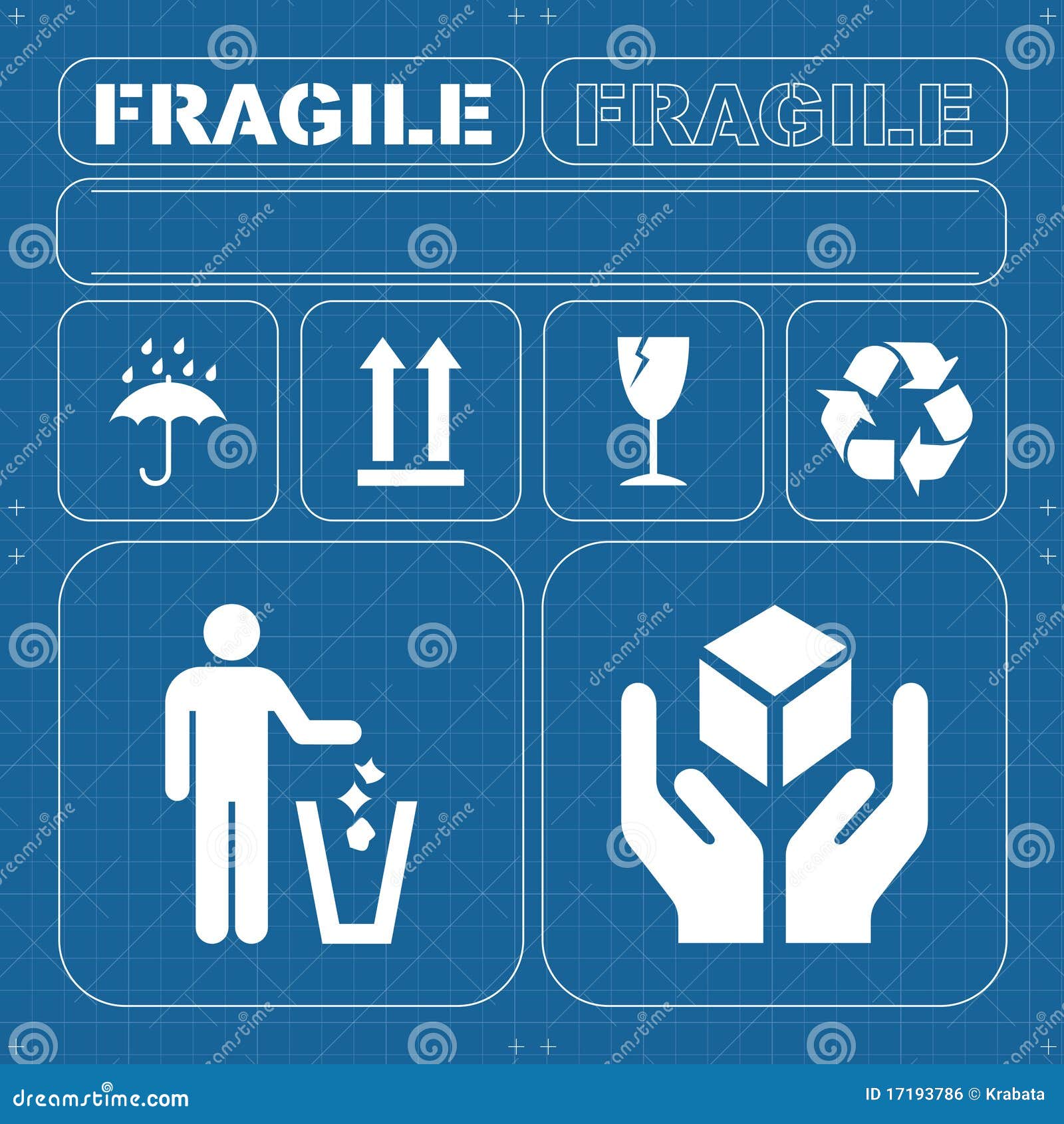 Shipping Box with Safety Fragile Signs Stock Illustration ...