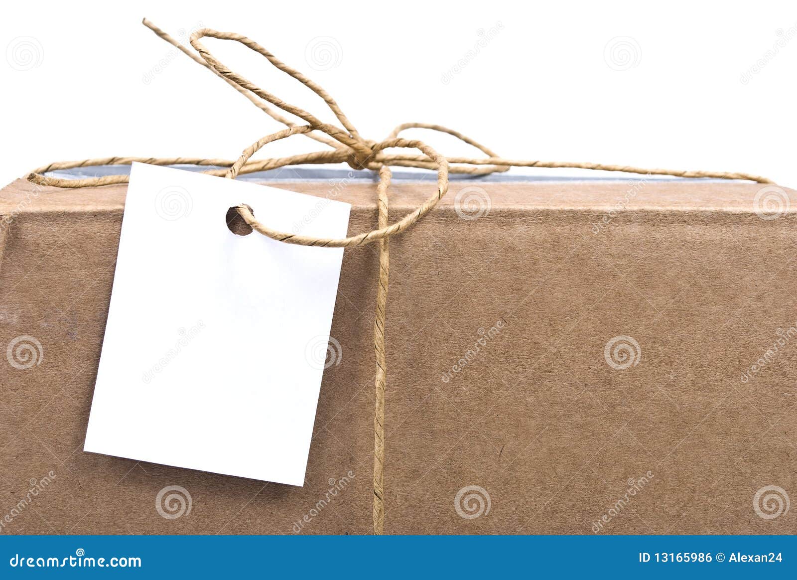 Shipping box with tag stock photo. Image of packaging - 13165986