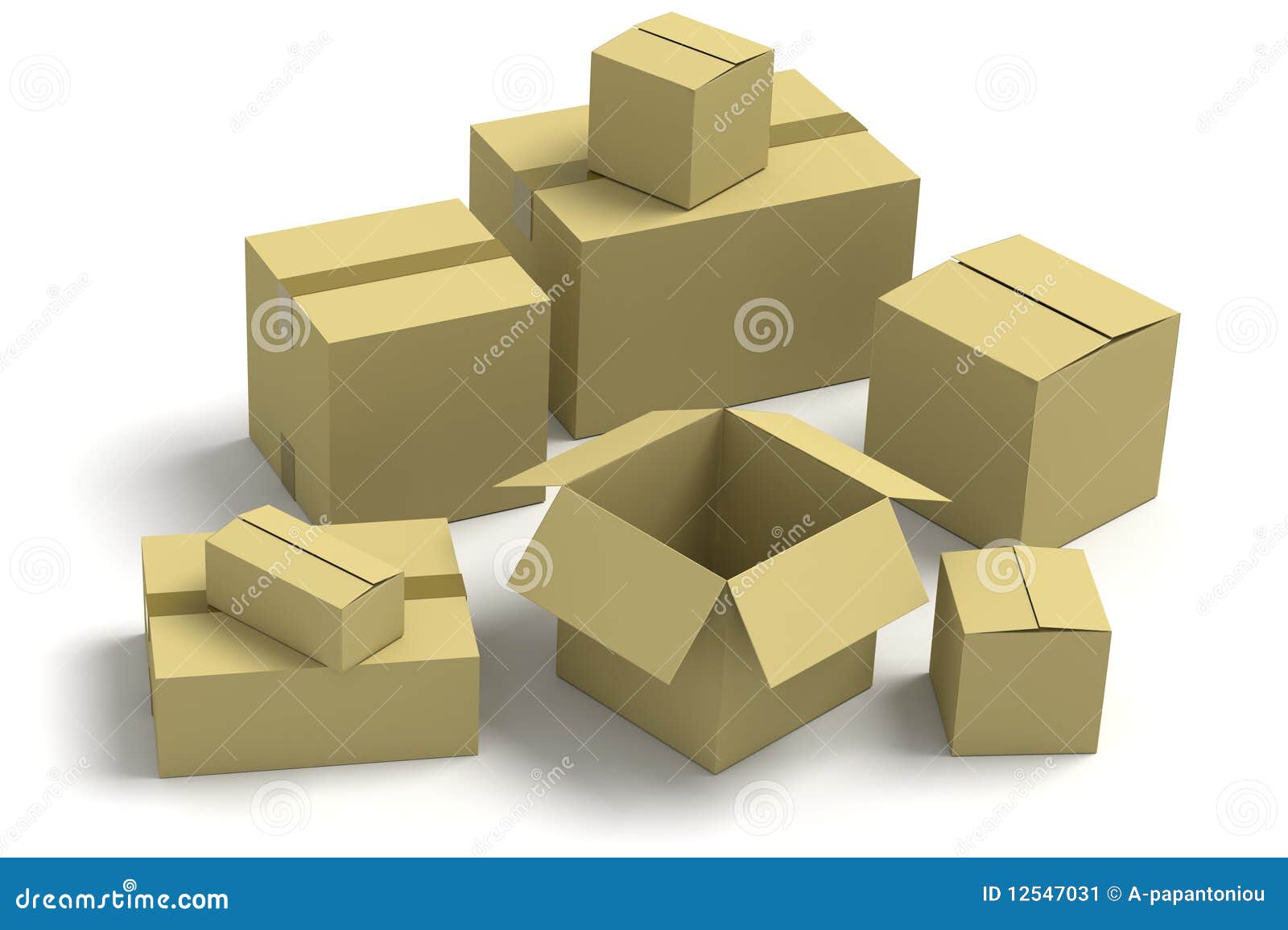 Shipping Boxes stock illustration. Illustration of cardboard - 12547031