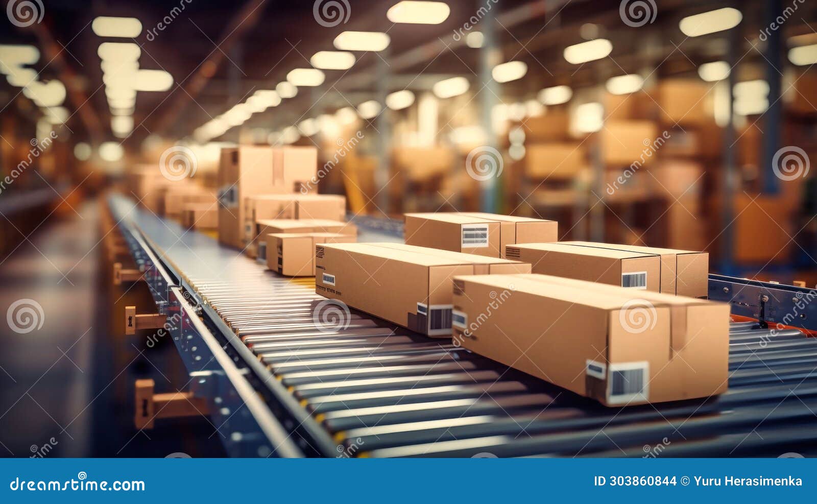 Shipping Boxes, Parcels. Production and Warehousing. Sorting Cardboard ...