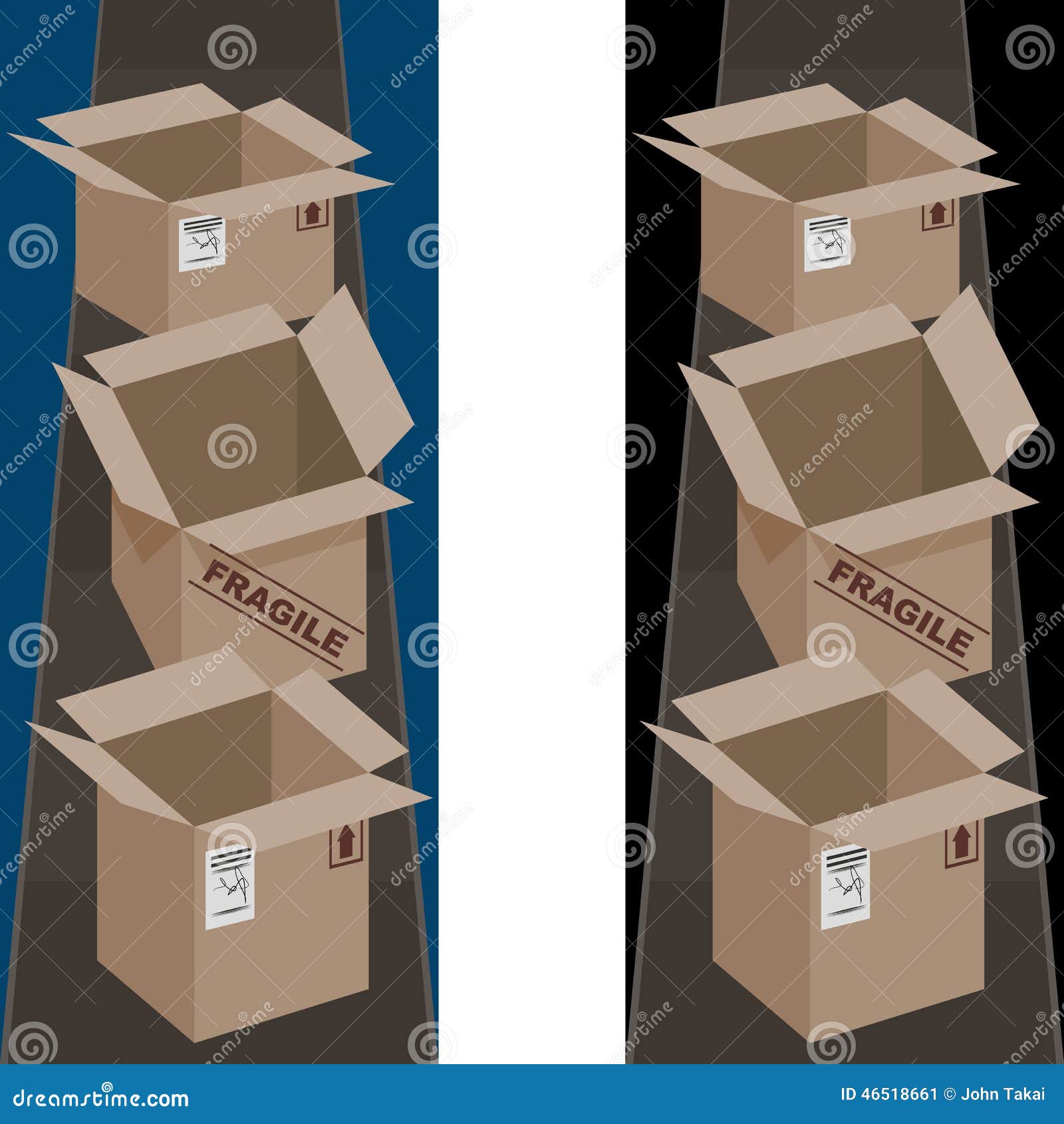 Shipping Boxes Vertical Banner Stock Vector - Illustration of delivery ...