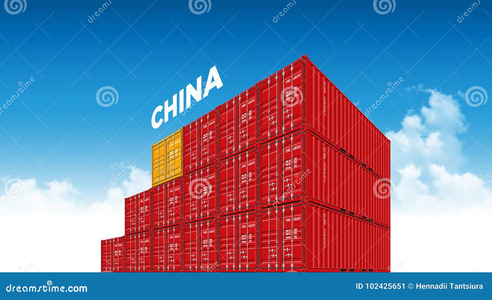 Shipping Cargo Container China Flag for Logistics and Transportation ...