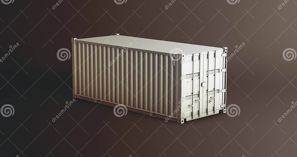 Shipping Cargo Container on a Dark Studio Background. Stock ...