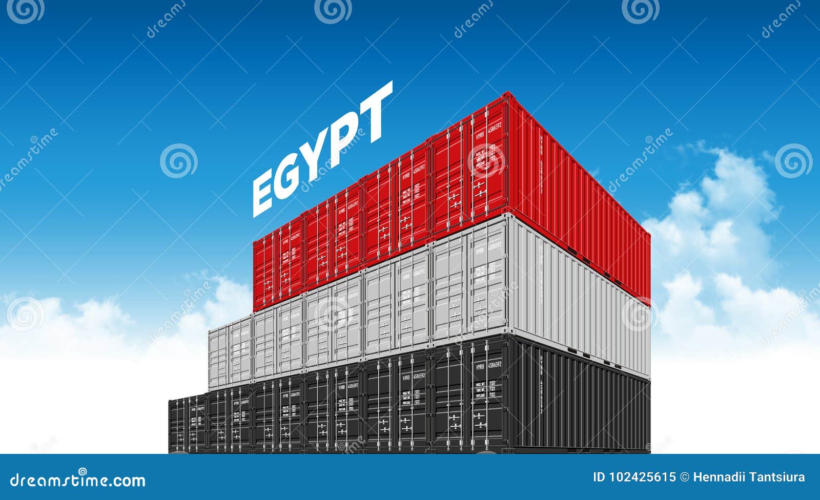 Shipping Cargo Container Egypt Flag for Logistics and Transportation ...