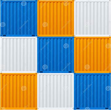 Shipping Cargo Containers Background Card Pattern. Vector Stock Vector ...