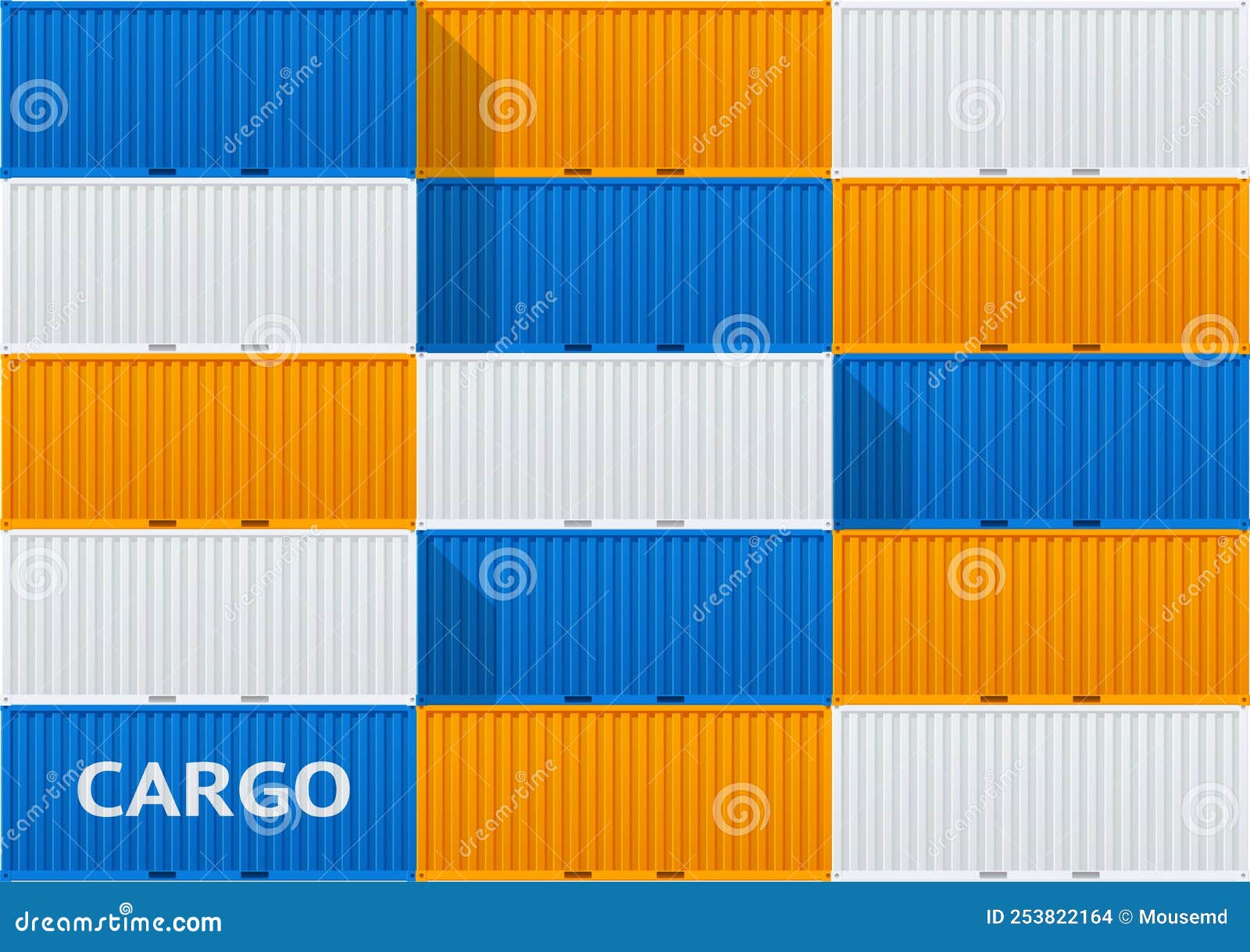 Shipping Cargo Containers Background Card. Vector Stock Vector ...