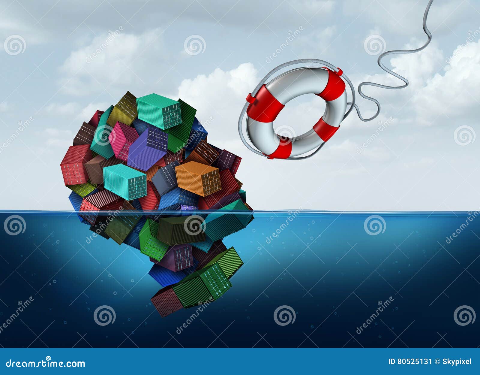 Shipping and Cargo Help stock illustration. Illustration of drown ...
