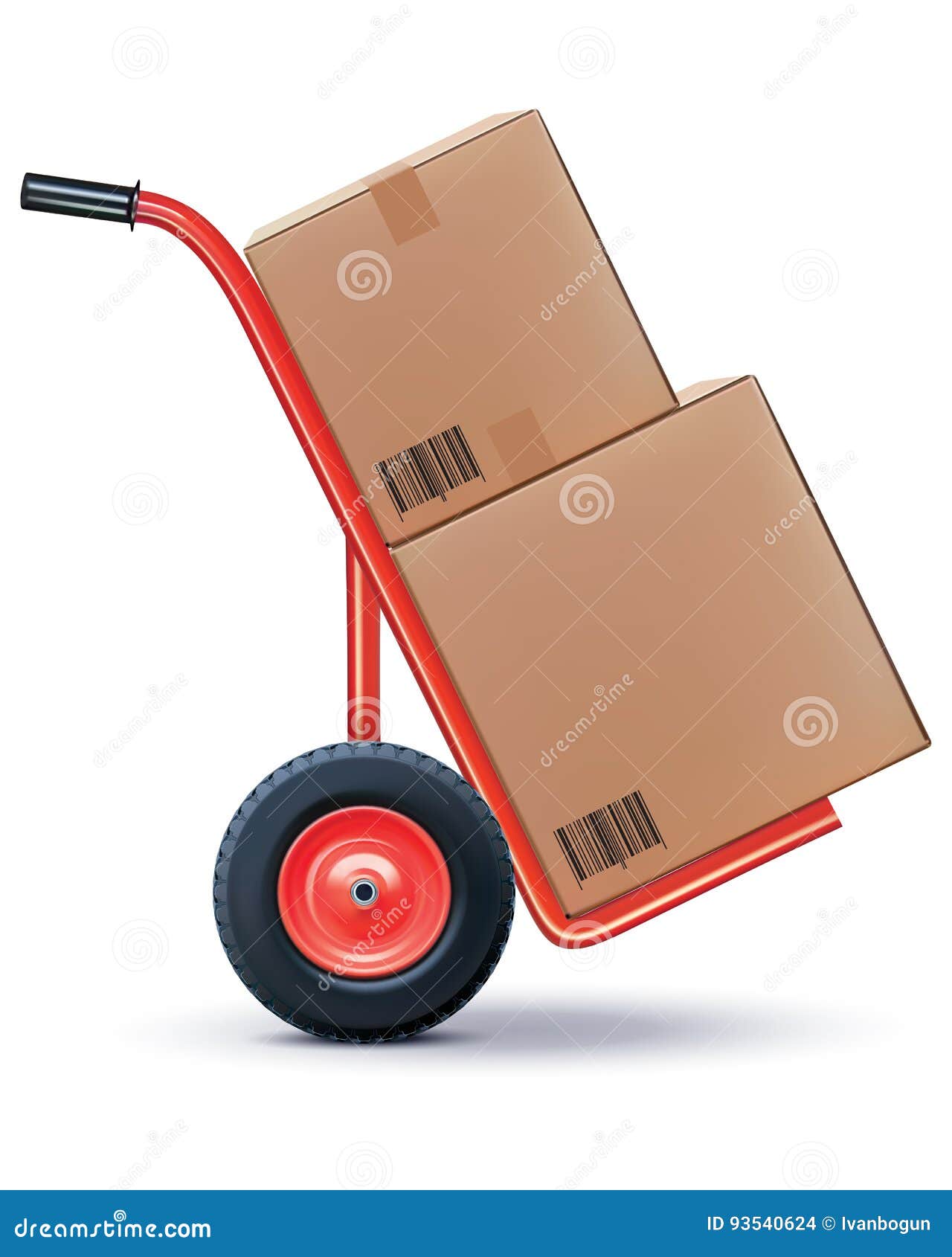 Shipping Cart Isolated on White. Stock Vector - Illustration of ...