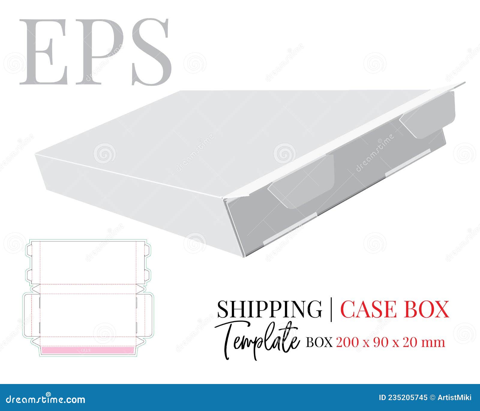 Shipping Case Box Template, Delivery Box Stock Vector - Illustration of ...