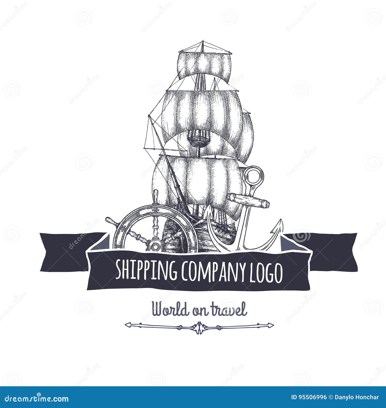 Shipping company logo. stock vector. Illustration of company - 95506996