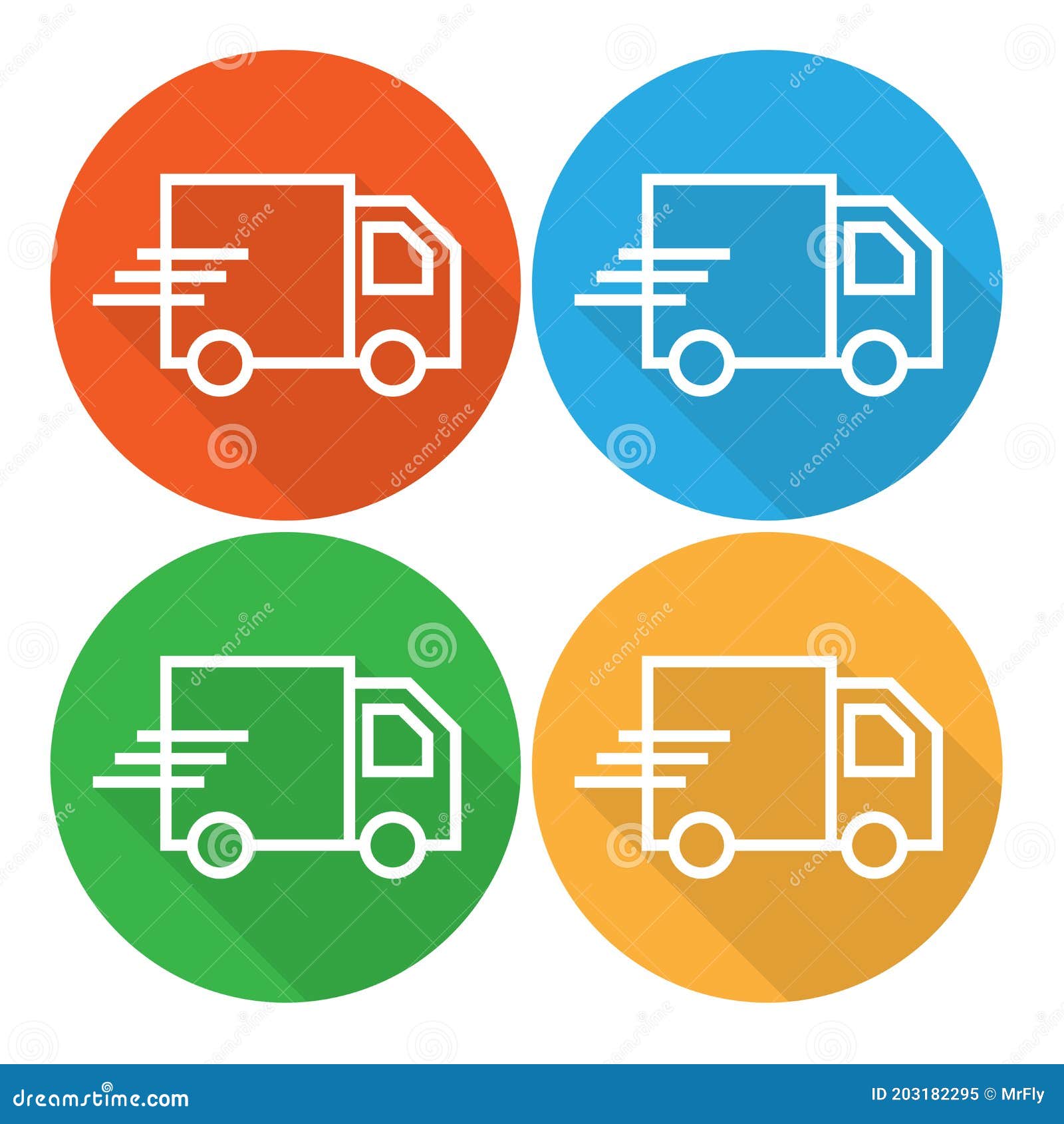 Shipping Concept, Colourful Web Icon Set, Vector Illustration Stock ...