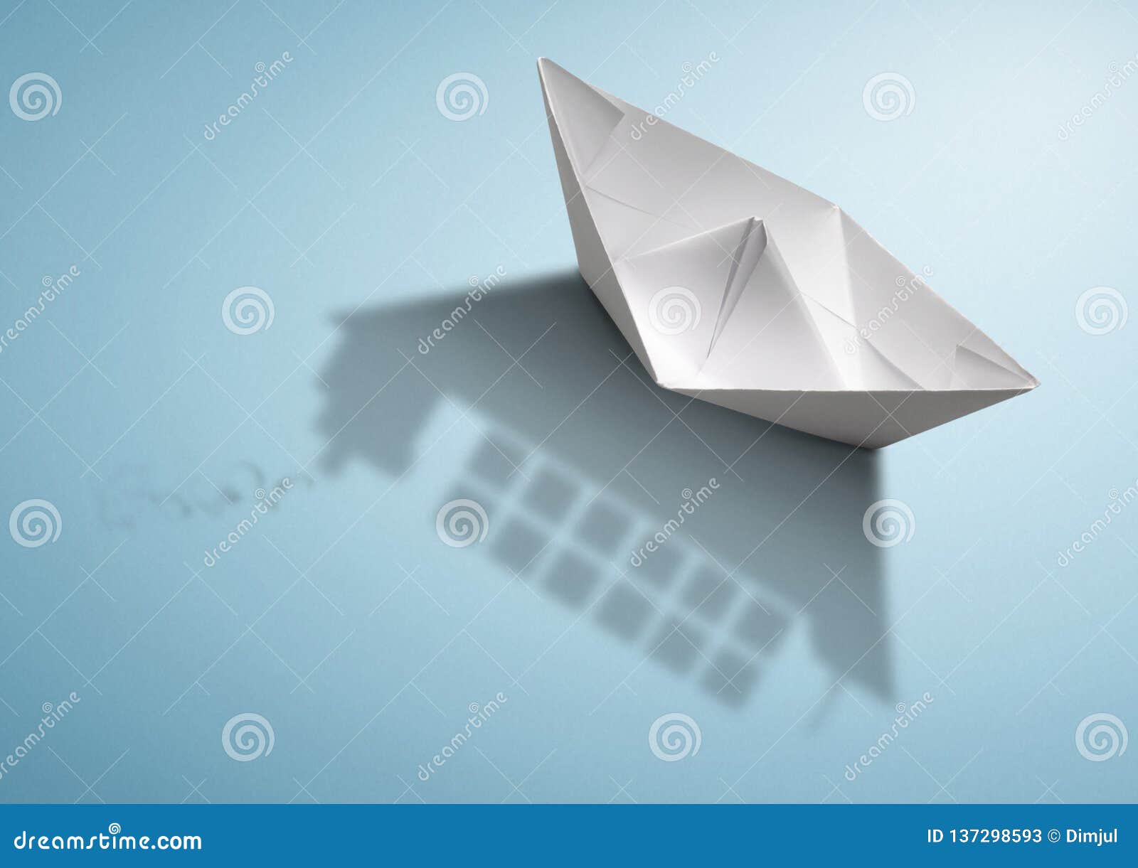 Shipping Concept, Paper Boat with Container Ship Shadow Stock Image ...
