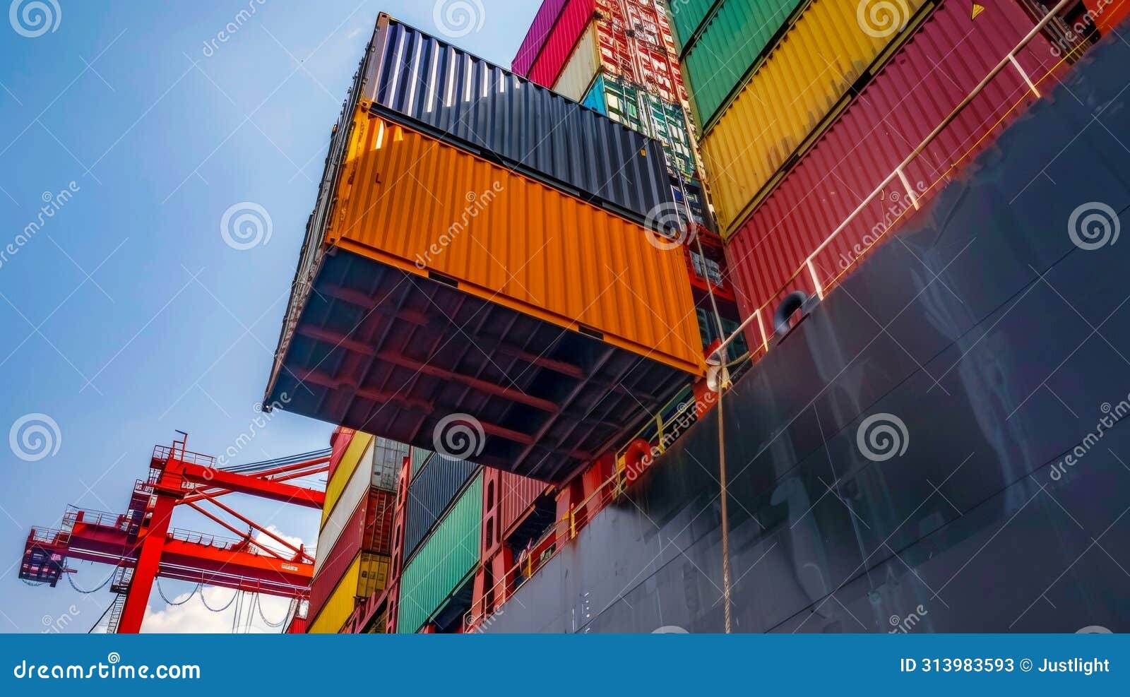 A Shipping Container Being Loaded Onto a Cargo Ship Demonstrating the ...