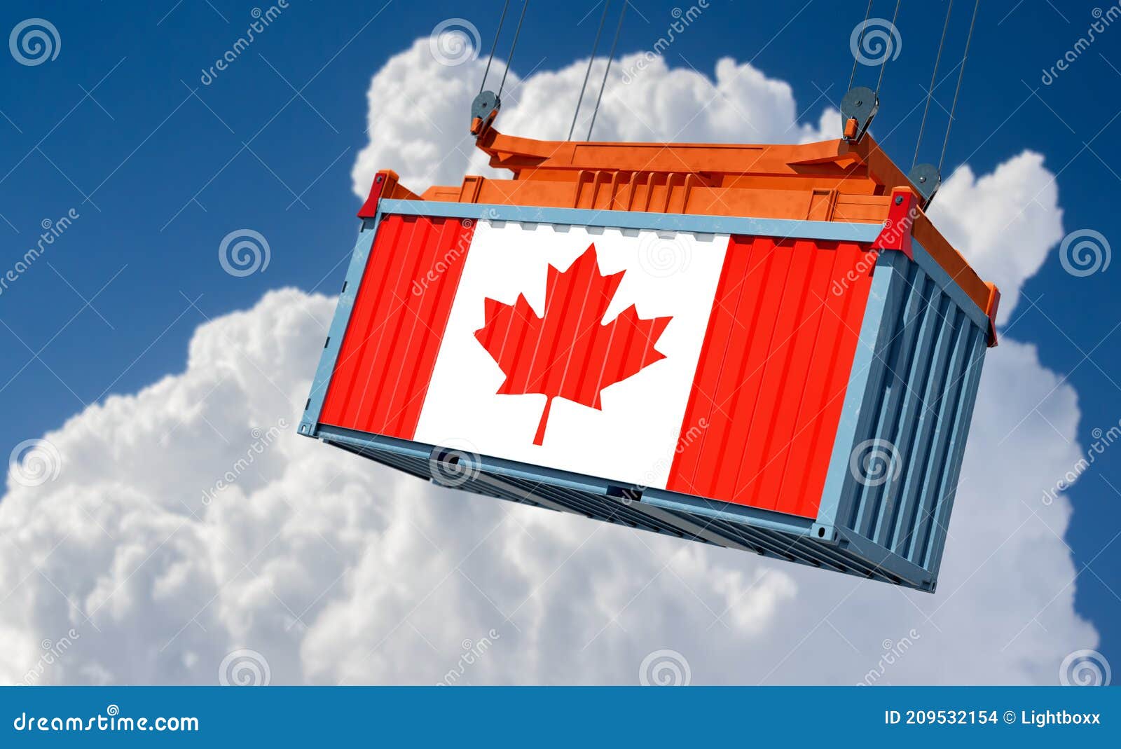 Shipping Container with Canada Flag Stock Illustration - Illustration ...