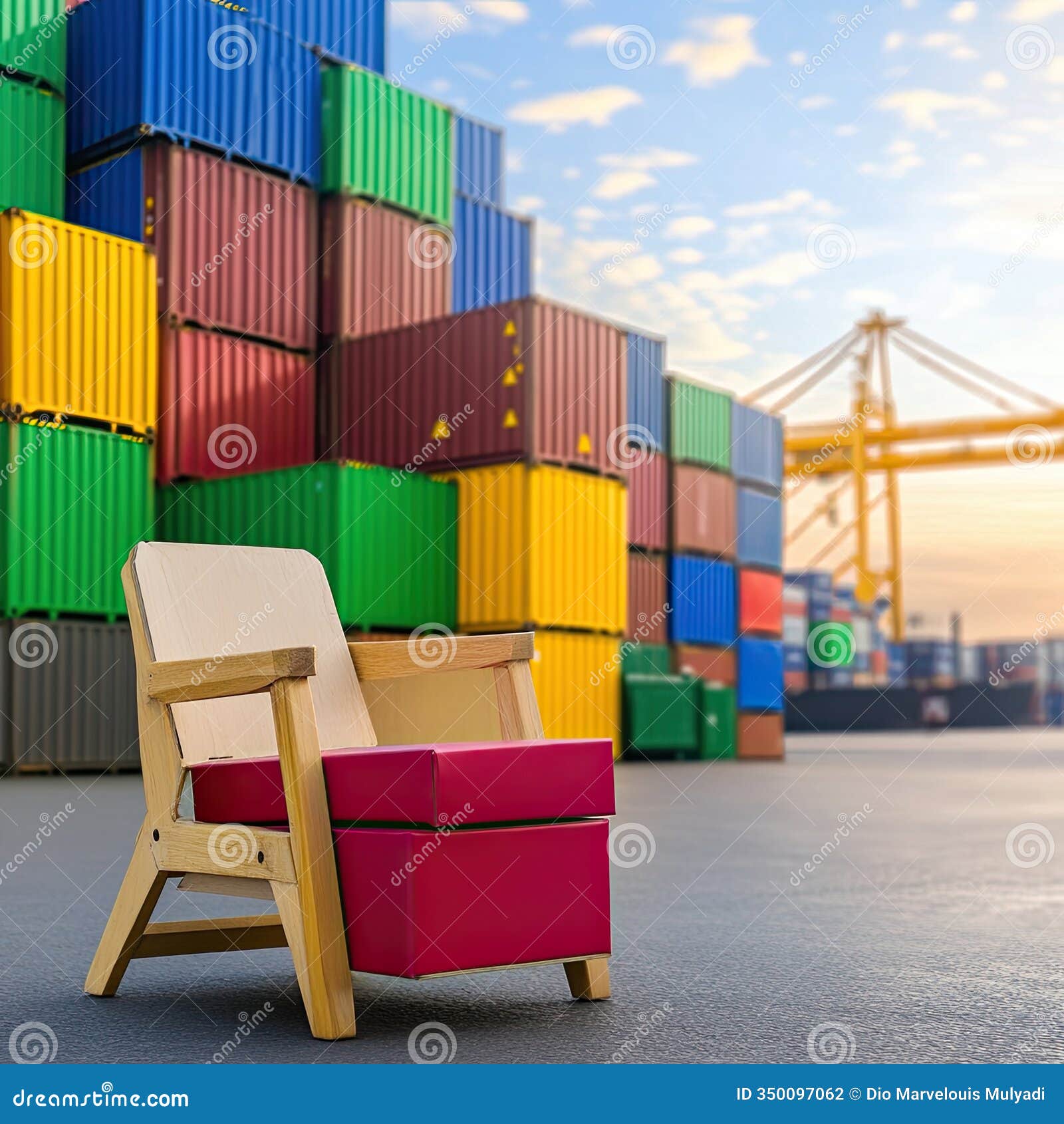 Shipping Container Cargo Chair Concept Stock Illustration ...