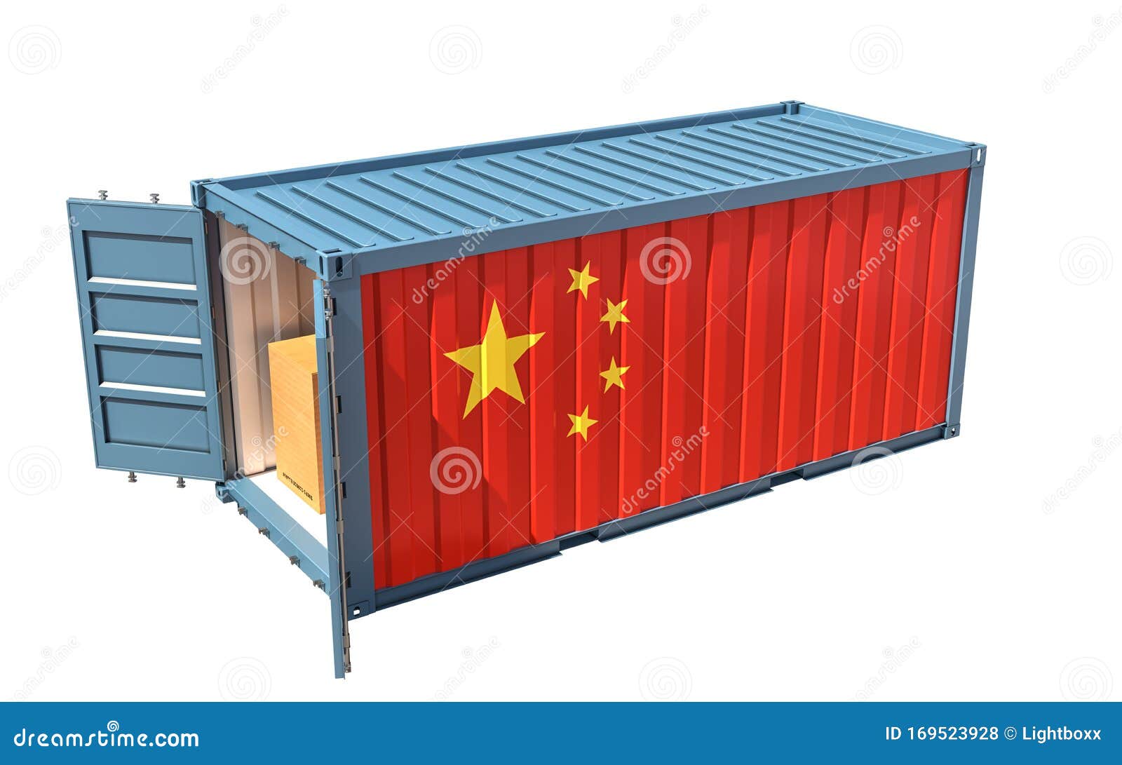 Shipping Container with China Flag Stock Illustration - Illustration of ...