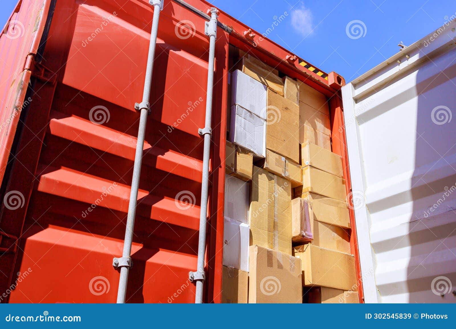 Shipping Container with Full Stacking Packs Ready for a Export Stock ...