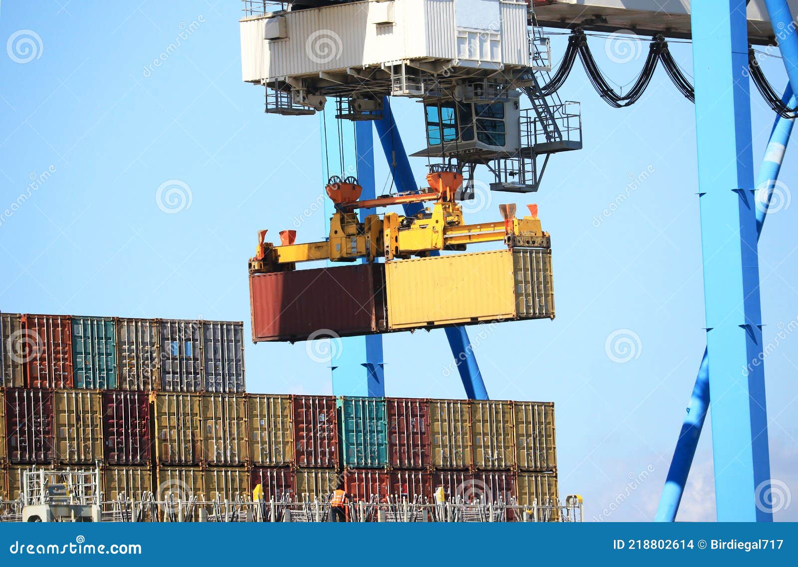 Shipping Container Gantry Cranes Lifting at a Container Terminal ... Shipping Container Gantry Cranes Lifting at a Container Terminal ...