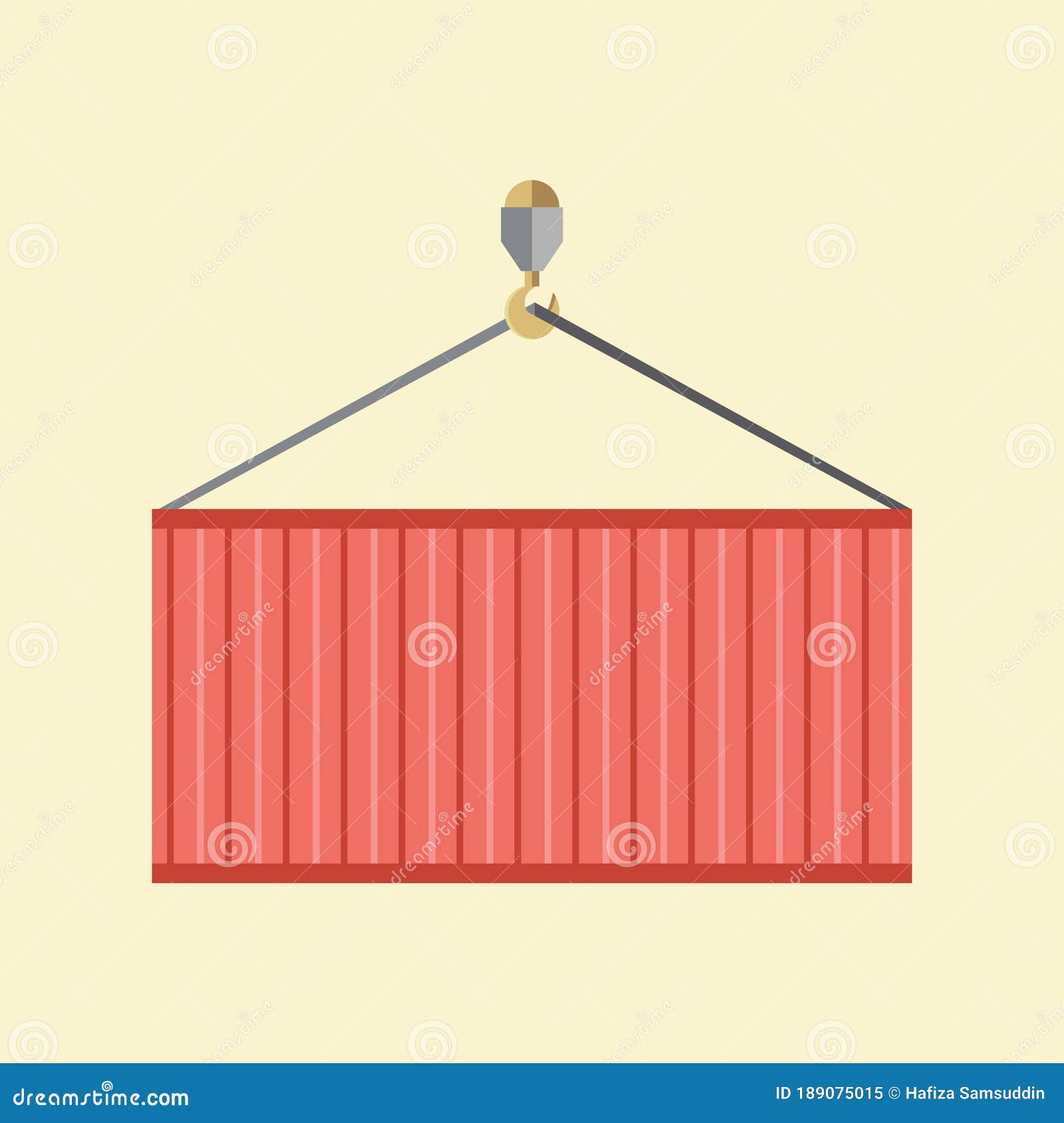 Shipping Container Hanging on Hook. Vector Illustration Decorative ...