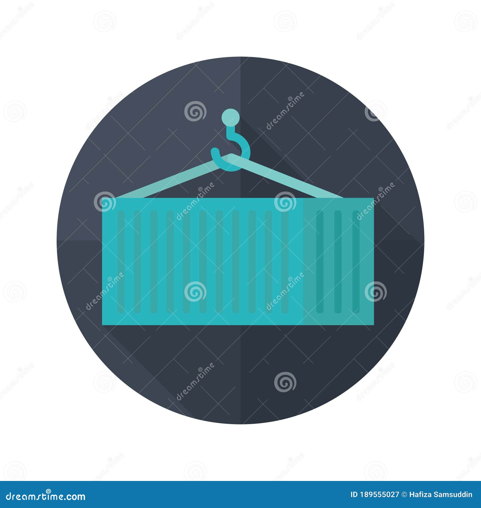 Shipping Container Hanging on Hook. Vector Illustration Decorative ...