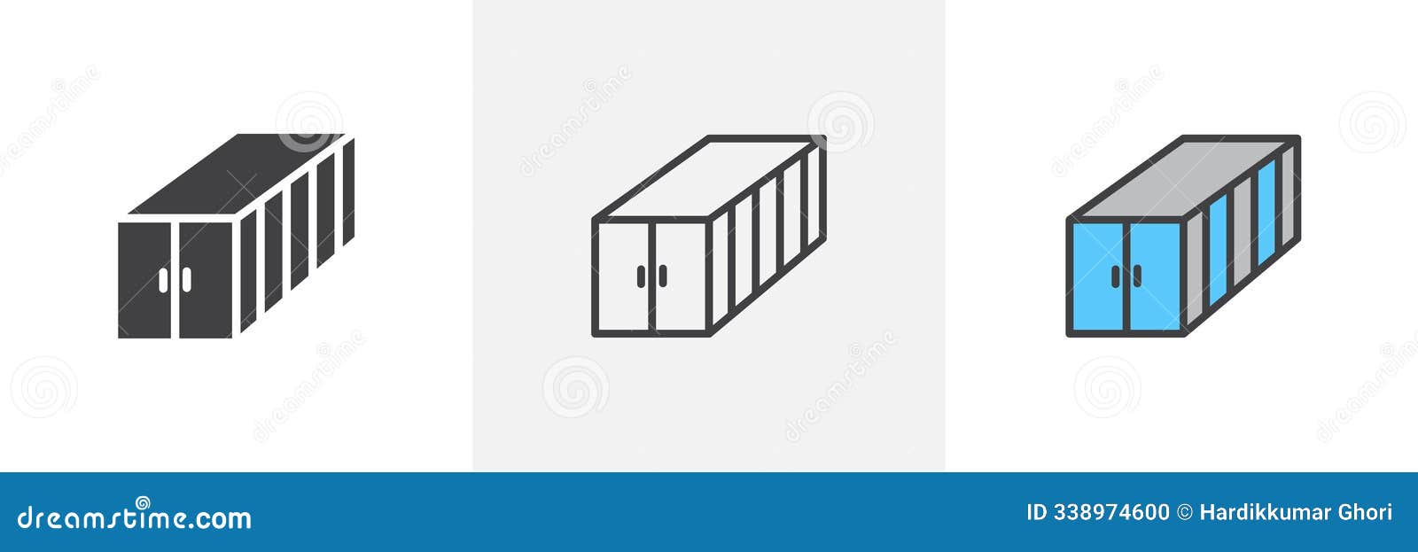 Shipping Container Icon Isolated on White Background Stock Vector ...