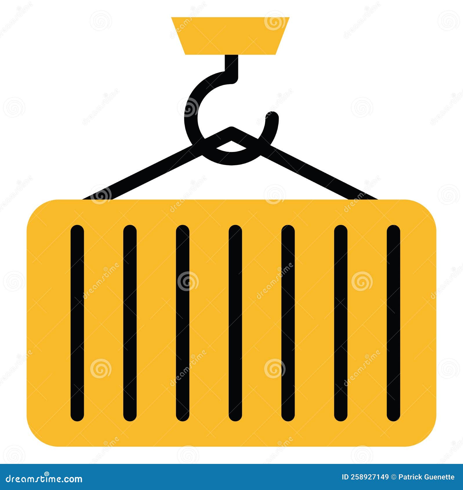 Shipping container, icon stock vector. Illustration of large - 258927149