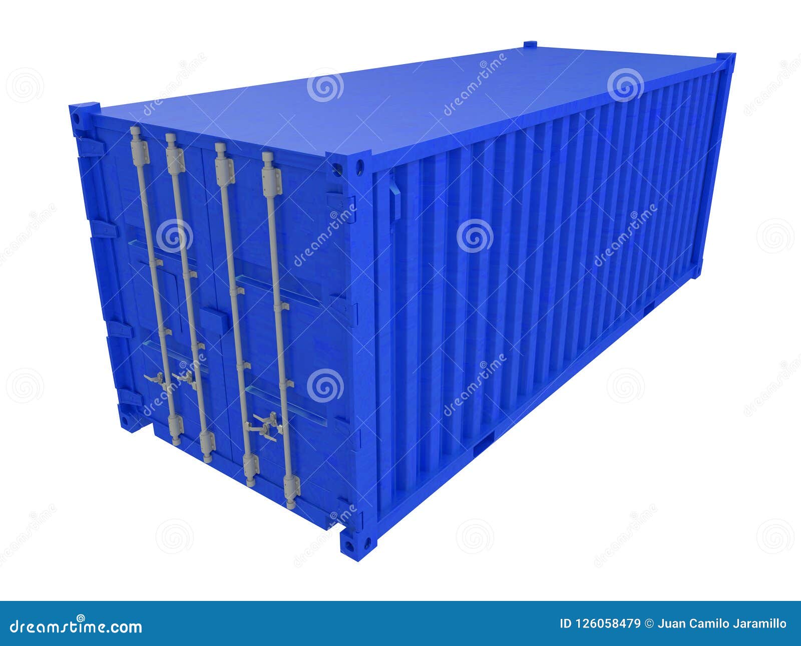Shipping Container on a White Background Stock Illustration ...