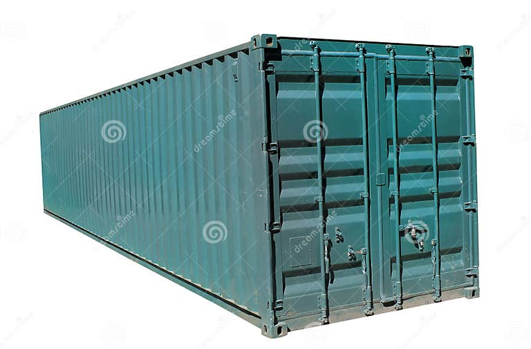 Shipping Container Isolated on White Stock Image - Image of white ...