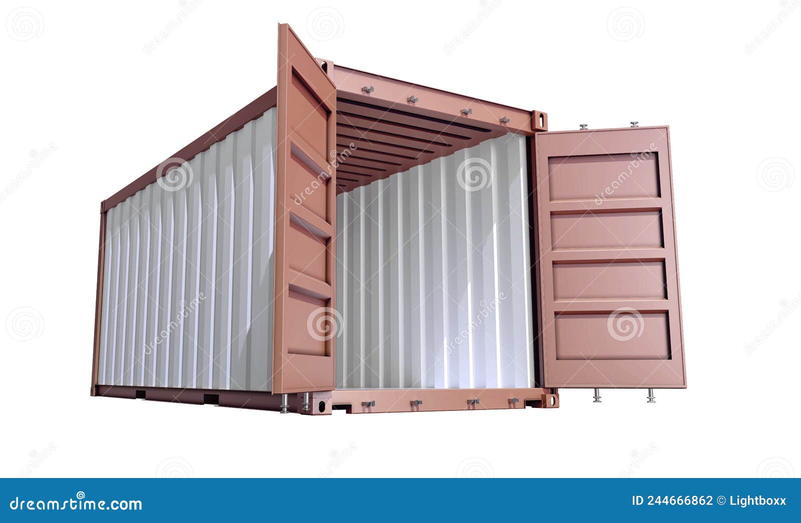 Shipping Container with Open Doors Stock Illustration - Illustration of ...