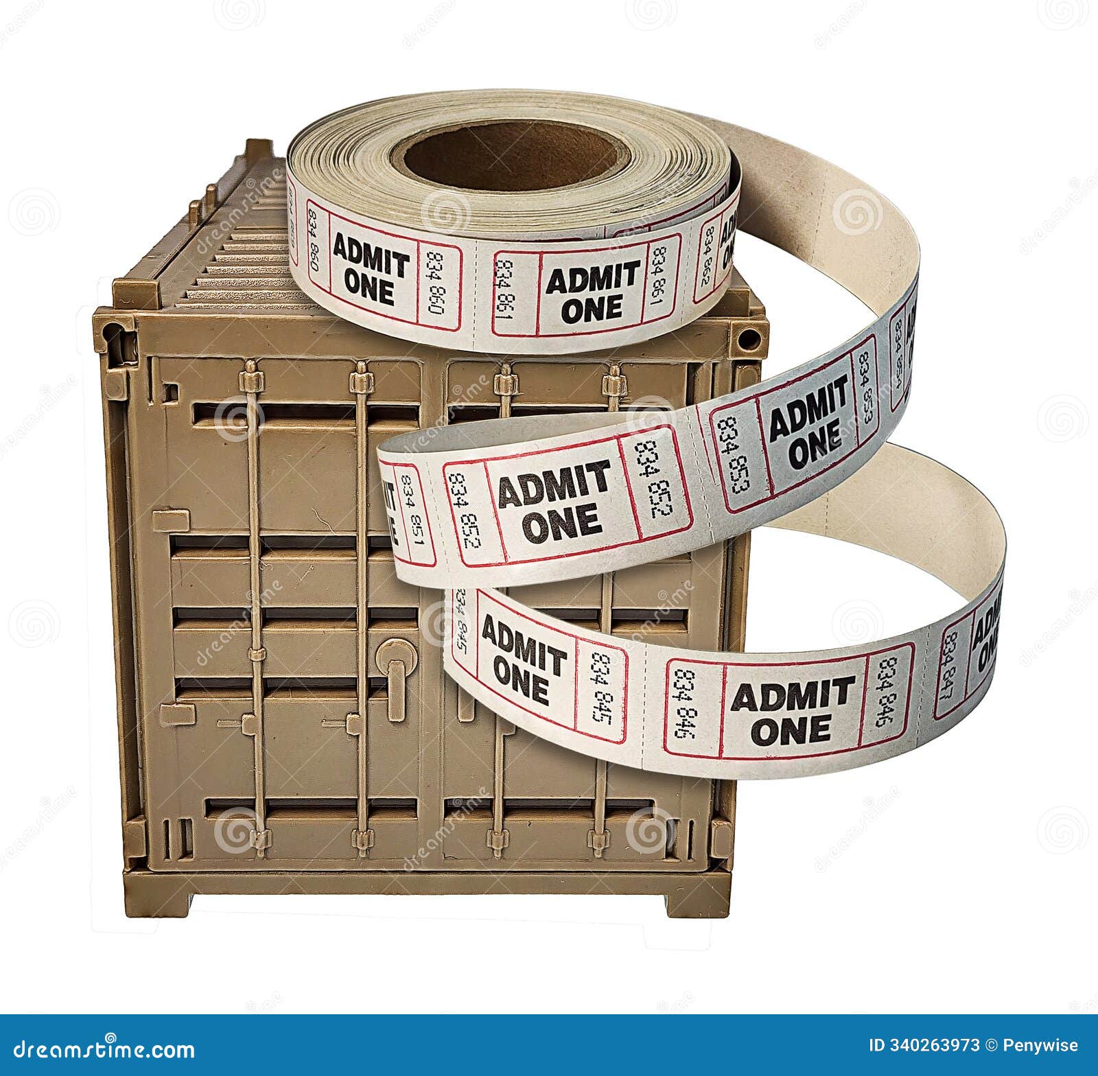 Shipping Container with Roll of Tickets Stock Image - Image of ...