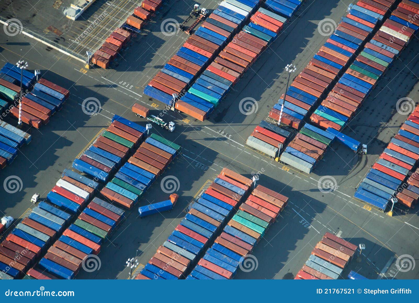 Shipping Container Rows stock image. Image of cargo, loading - 21767521
