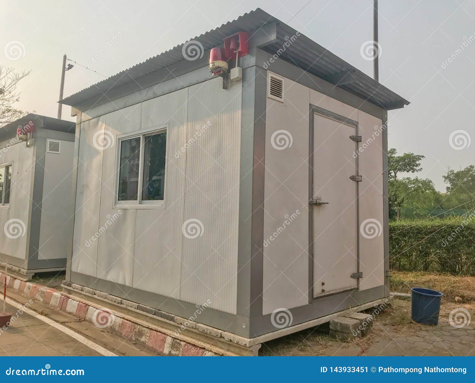 Temporary Office Built From Container On The Deck Of Construction Of ...