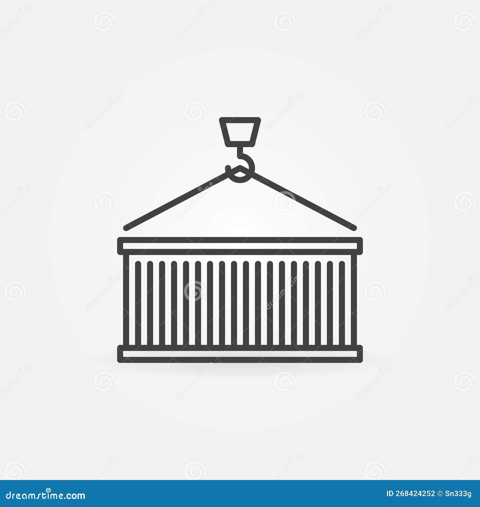 Shipping Container Vector Delivery Concept Minimal Thin Line Icon Stock ...