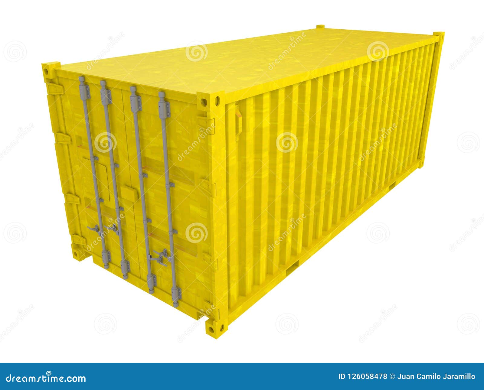 Shipping Container on a White Background Stock Illustration ...