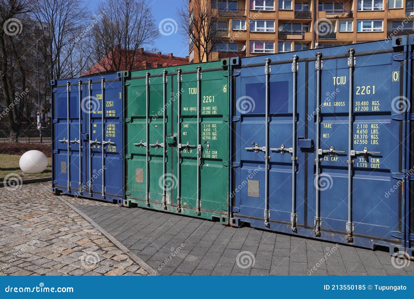 Shipping Containers in the City Stock Image - Image of trade, business ...