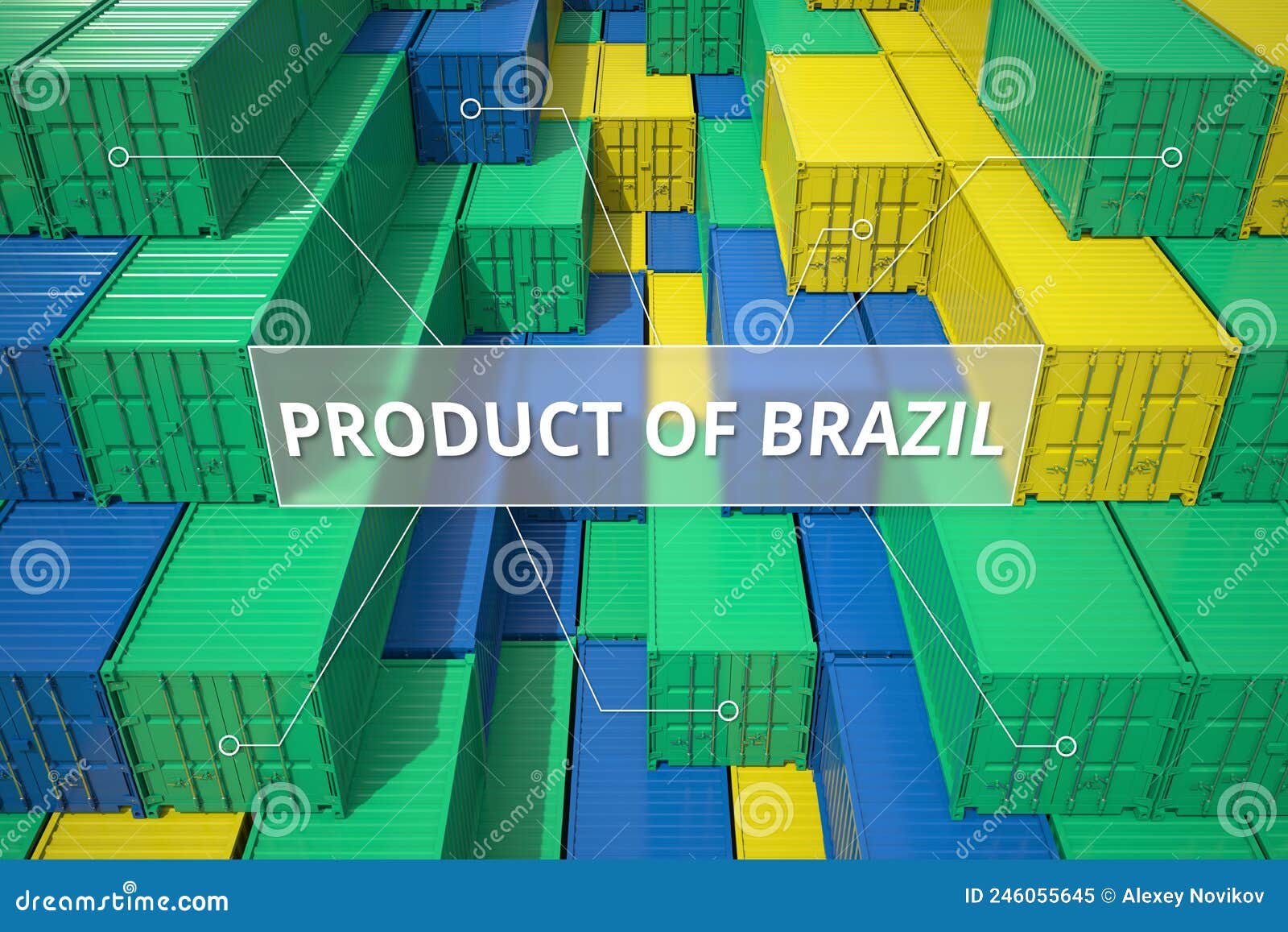 Shipping Containers with Goods from Brazil. Production Related 3D ...