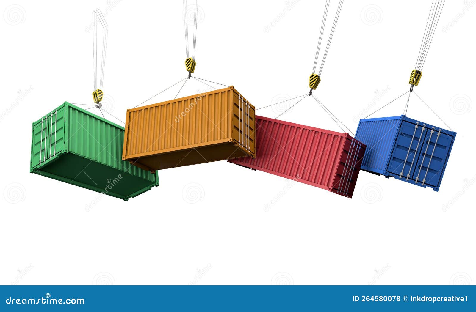Shipping Containers Hanging from a Crane. Business Delivery Comcept ...