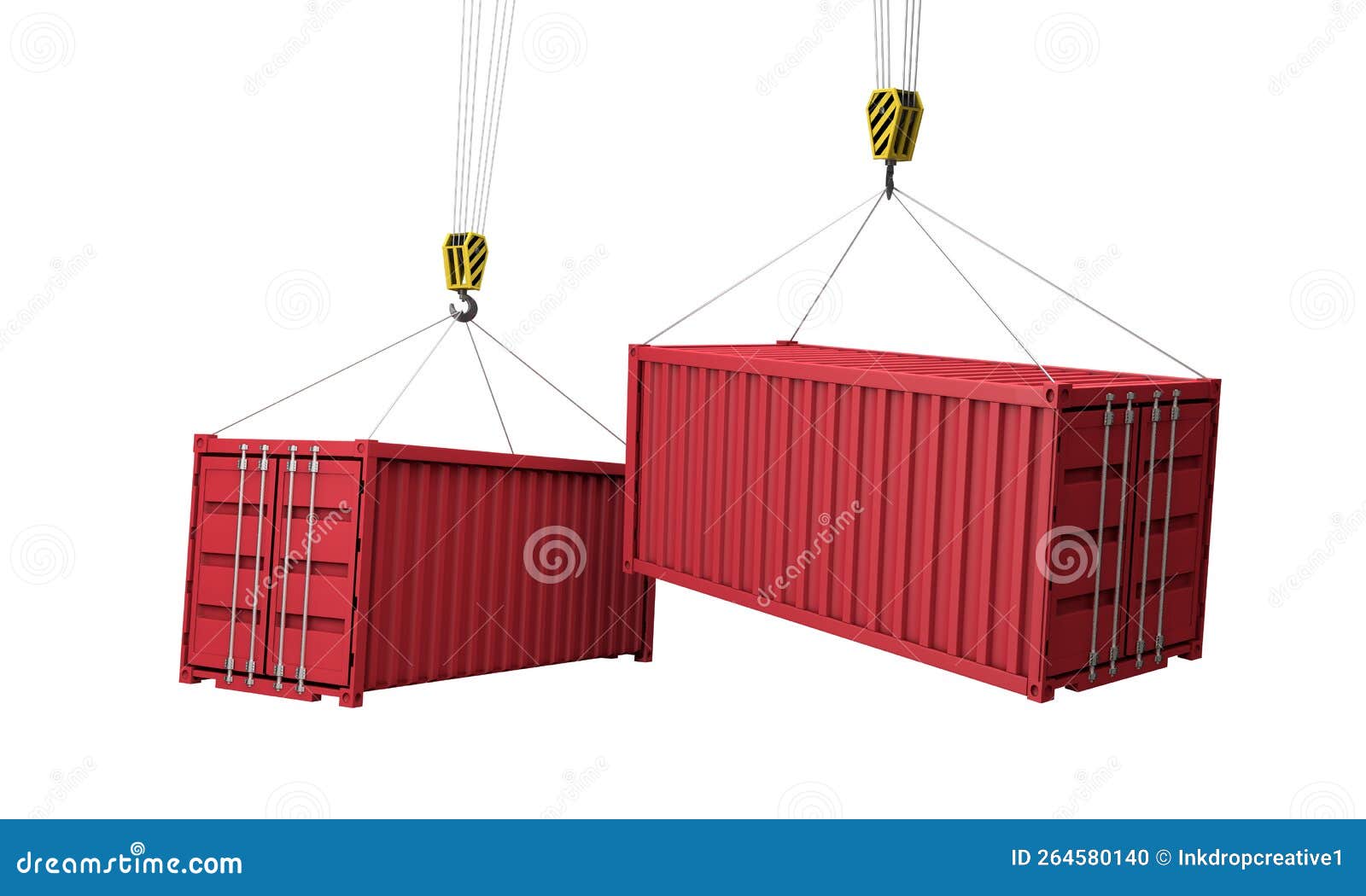 Shipping Containers Hanging from a Crane. Business Delivery Comcept ...