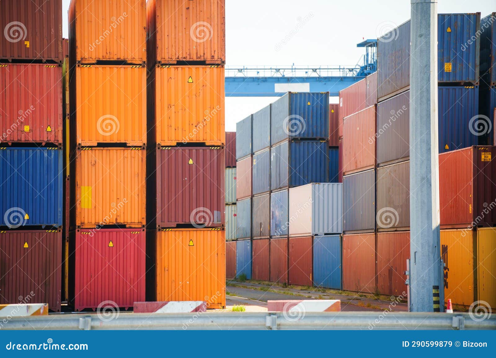 Shipping Containers Stacked Stock Image - Image of harbor, pattern ...