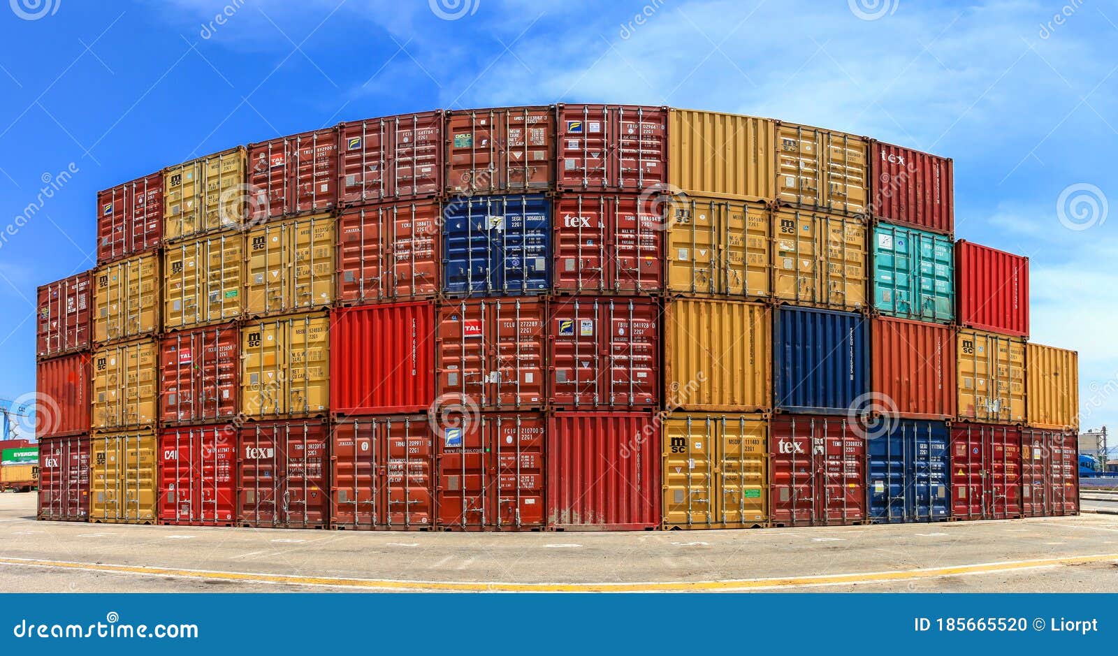 Shipping Containers Stacked at a Holding Platform. Editorial Image ...