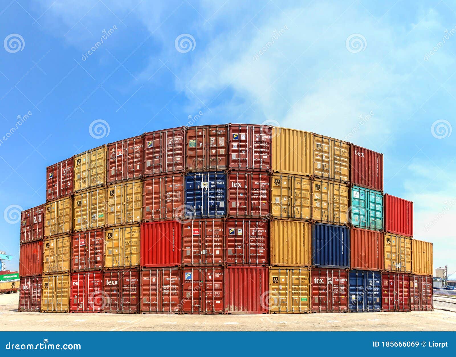 Shipping Containers Stacked at a Holding Platform. Editorial Stock ...