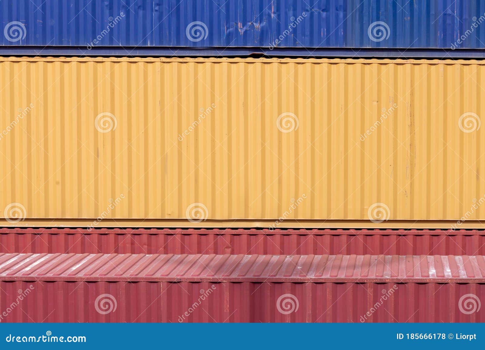 Shipping Containers Stacked at a Holding Platform. Stock Photo - Image ...