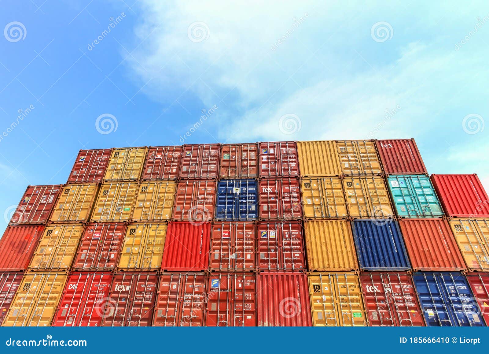 Shipping Containers Stacked at a Holding Platform. Editorial Image ...