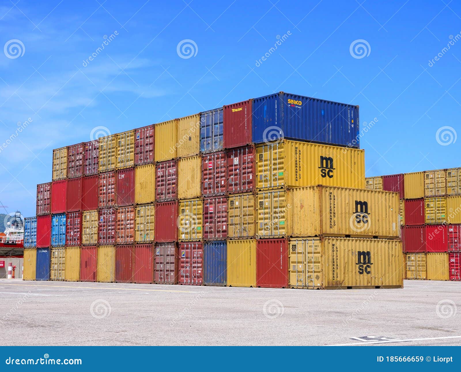 Shipping Containers Stacked at a Holding Platform. Editorial Stock ...
