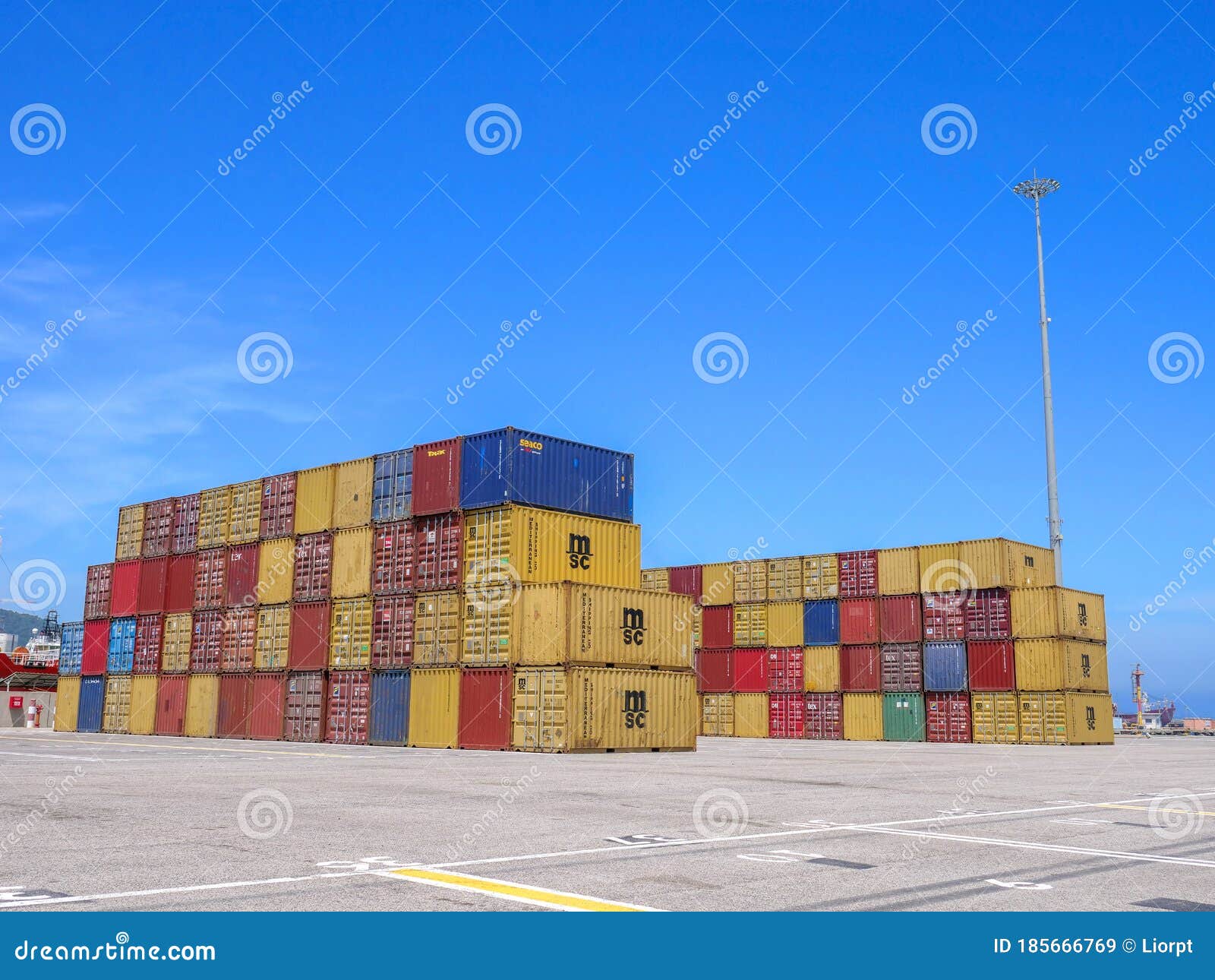 Shipping Containers Stacked at a Holding Platform. Editorial Stock ...