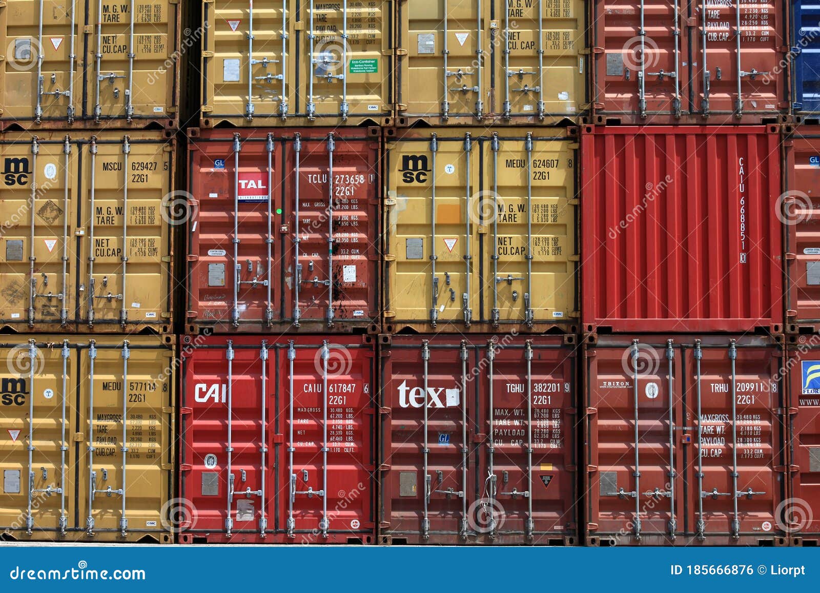 Shipping Containers Stacked at a Holding Platform. Editorial Photo ...
