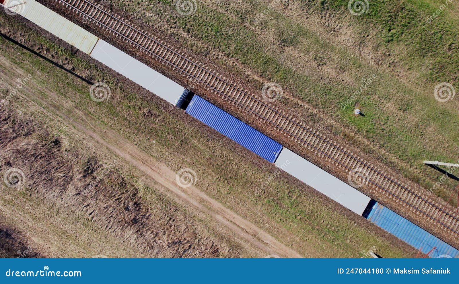 Shipping Containers Transportation on Freight Train by Railway. Cargo ...