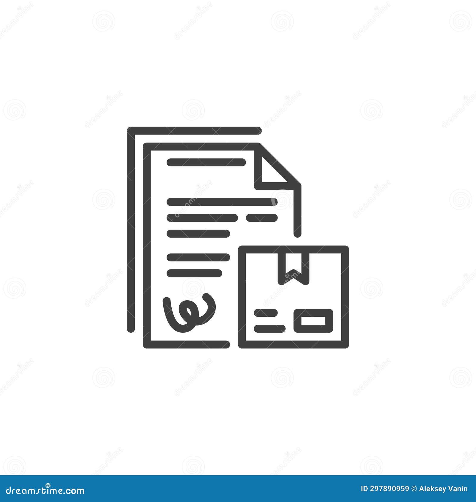 Shipping Contract Line Icon Stock Vector - Illustration of logistic ...